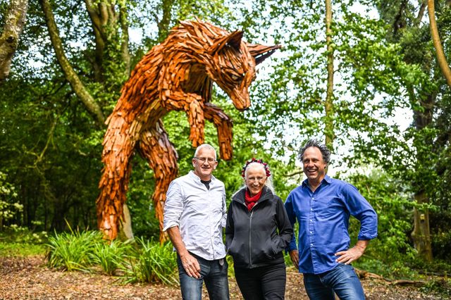 Leaping fox sculpture lands at Heligan